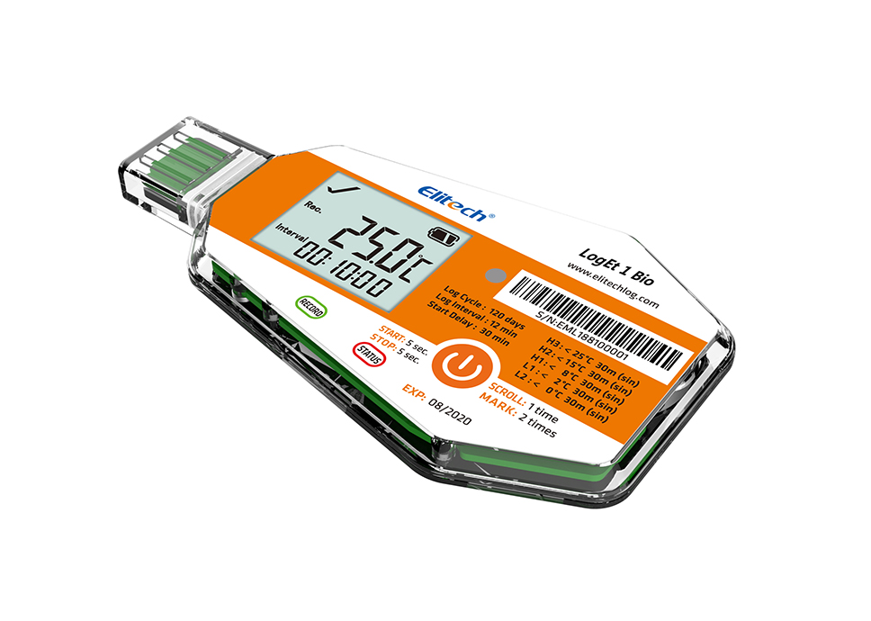 Elitech LogEt 1 реєстратор температури, -30 до +70 °C, Single-Use, PDF ...